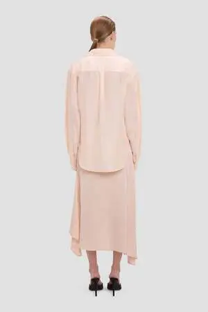Victoria Beckham Slim Crease Detail Silk Shirt