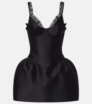 SHUSHU/TONG Lace-trimmed Minidress - Black