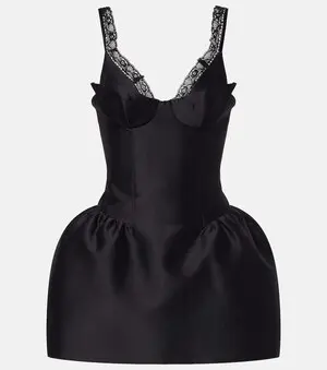 SHUSHU/TONG Lace-trimmed Minidress - Black