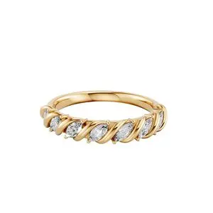 AYA FINE JEWELRY Marquise Lab-grown Diamond Twisted Rope Band Ring In 14k Gold - Yellow