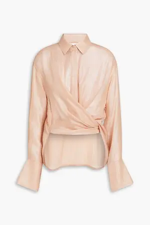 Victoria Beckham Wrapeffect Lamé Shirt