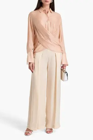 Victoria Beckham Wrapeffect Lamé Shirt