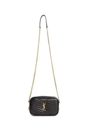 Saint Laurent Quilted Leather Mini Lou Crossbody Bag - Black
