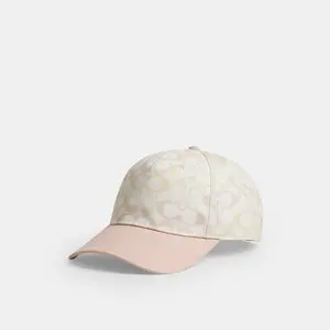 COACH OUTLET Signature Baseball Hat - Chalk/pink