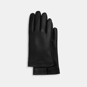 COACH OUTLET Leather Tech Gloves Black