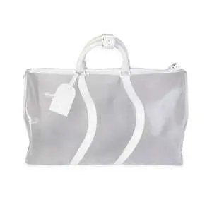 LOUIS VUITTON Clear Epi Wavy Keepall Bandoulière 50 Duffle Bag - White