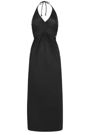CHIC BY LIRETTE Halterneck A-line Maxi Dress - Black