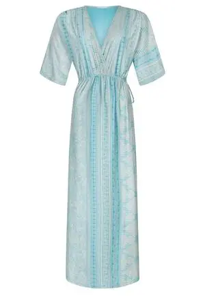 CHIC BY LIRETTE Kimono Lotus Maxi Dress - Blue