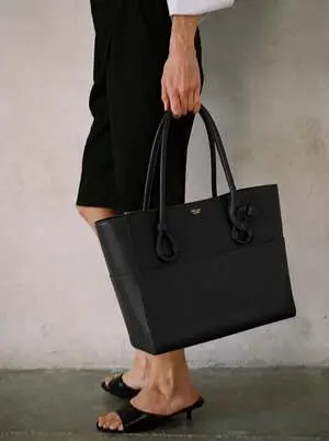 CALLAS MILANO Gina Leather Tote Bag - Black