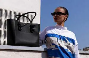 CALLAS MILANO Gina Leather Tote Bag - Black