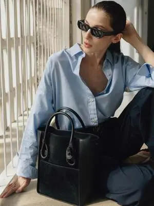 CALLAS MILANO Pia Suede And Leather Tote Bag - Black