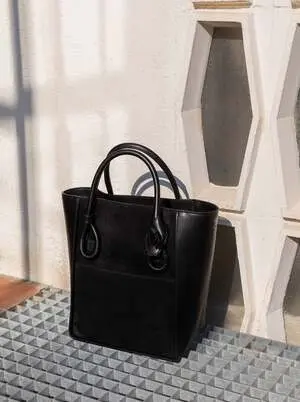 CALLAS MILANO Pia Suede And Leather Tote Bag - Black