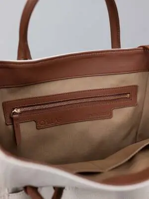 CALLAS MILANO Pia Leather And Canvas Tote Bag