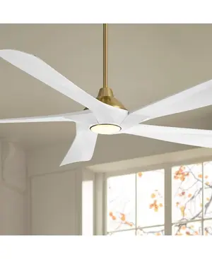 POSSINI EURO DESIGN Possini Euro Eloquent Brass Led Ceiling Fan W/ Rod