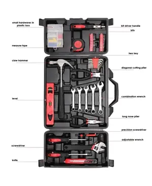 XDOVET 147-piece Tool Set Home Repair Kit With Storage Box Adjustable Wrench Pliers