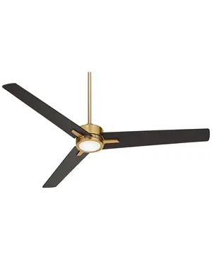 CASA VIEJA 60" Monte Largo Soft Brass Led 36" Rod Ceiling Fan
