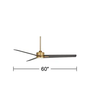 CASA VIEJA 60" Monte Largo Soft Brass Led 36" Rod Ceiling Fan