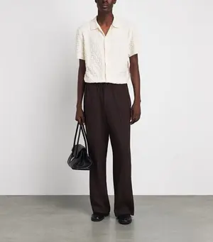 Sandro Jersey Wide-leg Trousers - Brown