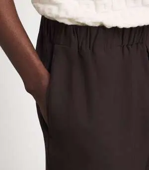 Sandro Jersey Wide-leg Trousers - Brown