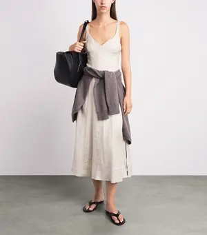 TOCCIN Linen-blend Arya Midi Dress