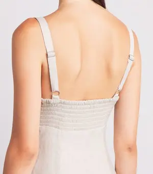 TOCCIN Linen-blend Arya Midi Dress
