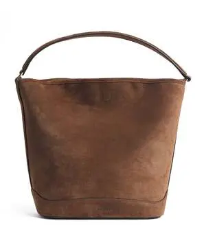 Sandro Suede Tangoso Bucket Bag - Brown