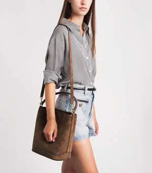 Sandro Suede Tangoso Bucket Bag