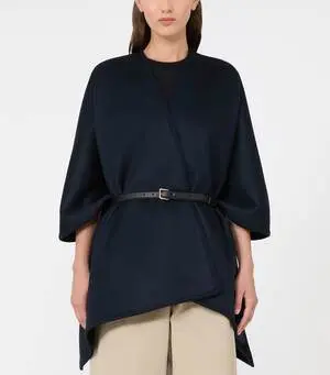 Max Mara Virgin Wool Belted Blanket Coat