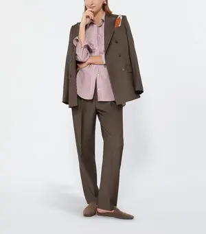 Max Mara Wool Gabardine Drawstring Trousers
