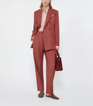 Max Mara Wool Gabardine Drawstring Trousers