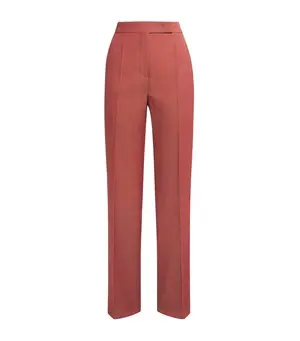 Max Mara Wool Tailored Trousers - Red