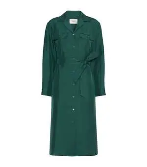 Max Mara Silk Shirt Midi Dress - Green