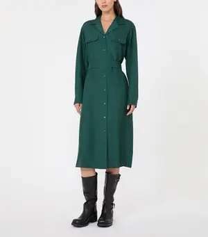 Max Mara Silk Midi Shirt Dress