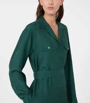 Max Mara Silk Midi Shirt Dress