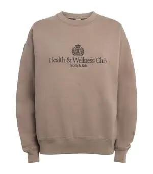 SPORTY & RICH Embroidered Crest Sweatshirt - Beige