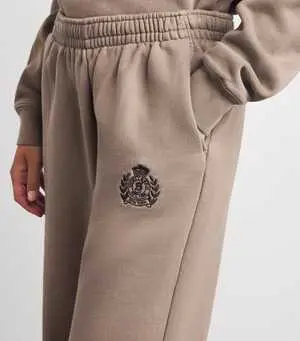 SPORTY & RICH Embroidered Crest Wide-leg Sweatpants