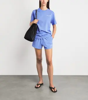 SPORTY & RICH Cotton Sport Disco Shorts