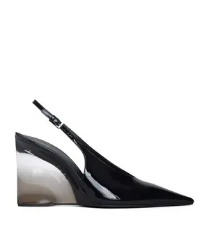 Alaïa Patent Leather Invisible Wedge Slingback Pumps