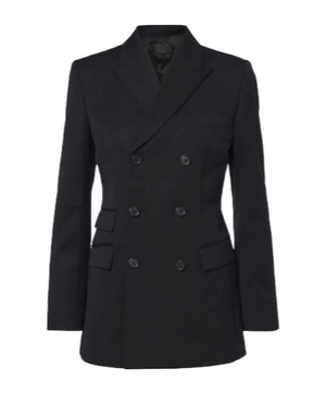 NILI LOTAN Noah Double-breasted Virgin Wool Blazer - Black