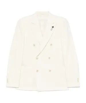 LARDINI Double-breasted Blazer - White