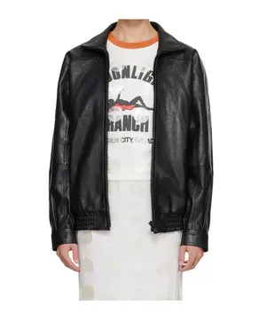 CONNER IVES Batwing Leather Jacket - Black