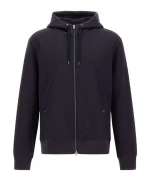 Herno Hooded Resort Jacket With Zip Closure - Navy Blue