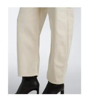 NILI LOTAN Tribeca Cotton-blend Corduroy Barrel-leg Pants - White