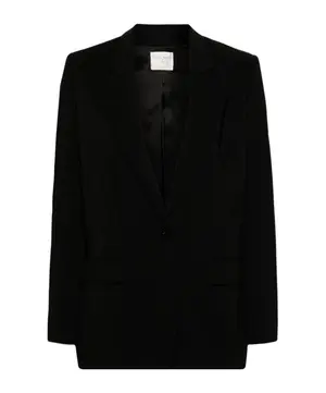 FORTE_FORTE Long-sleeved Button Suit Jacket - Black