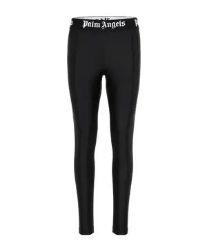 Palm Angels Logo-waistband Leggings - Black