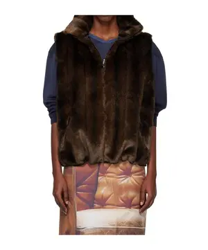 CONNER IVES Faux Fur Zip-up Vest