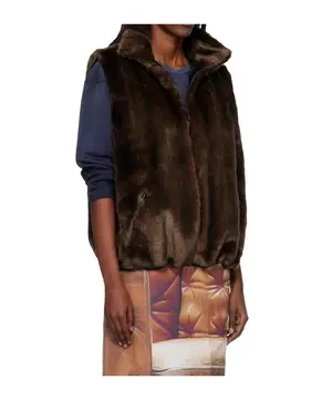 CONNER IVES Faux Fur Zip-up Vest