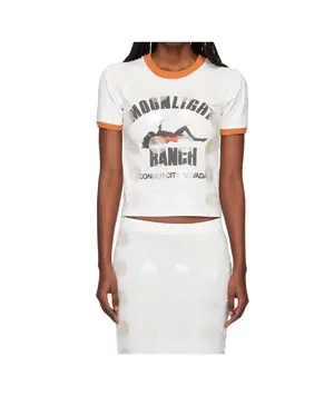CONNER IVES Mother-of-pearl Sequined Trim T-shirt - White