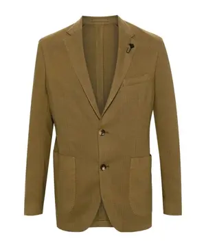 LARDINI Notched-lapels Single-breasted Blazer - Green