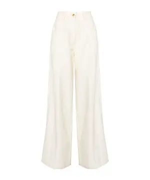 FORTE_FORTE Blended Back Bag Casual Pants - White